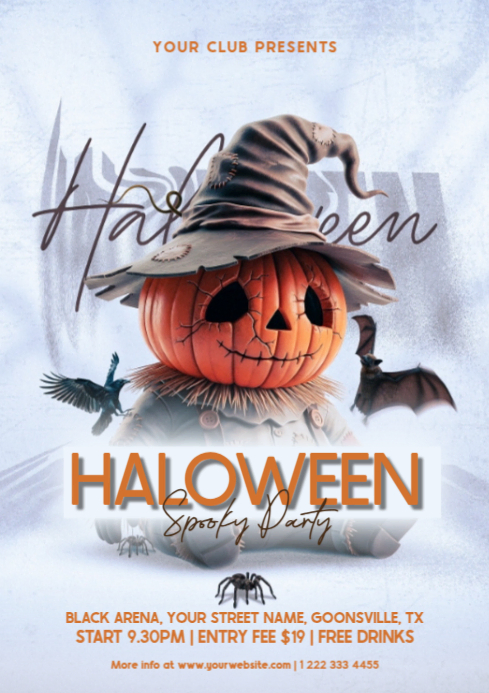 Halloween Spooky Party A4 Template | PosterMyWall