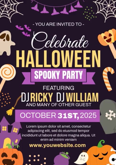 Halloween Spooky Party Template | PosterMyWall