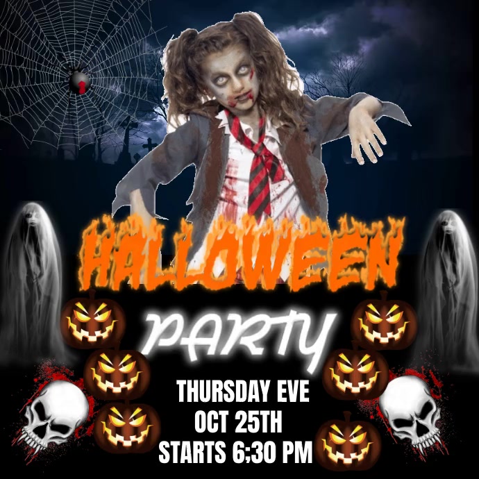 Halloween template flyer spooky tricks (2) | PosterMyWall