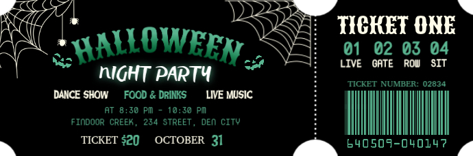 HALLOWEEN TICKET TEMPLATE | PosterMyWall