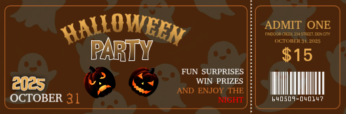 HALLOWEEN TICKET TEMPLATE | PosterMyWall