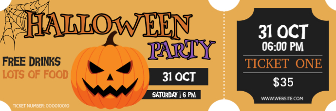 HALLOWEEN TICKET TEMPLATE | PosterMyWall
