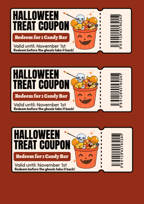 Halloween Treat Coupon Template | PosterMyWall