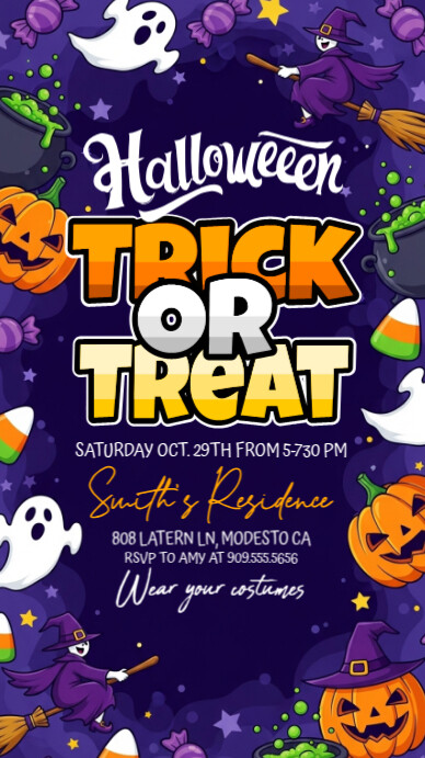 Halloween Trick or Treat Design Template | PosterMyWall