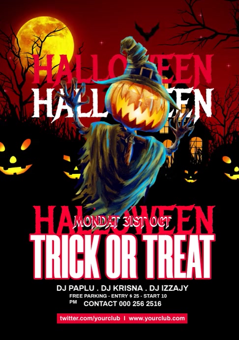 halloween trick or treat Template | PosterMyWall