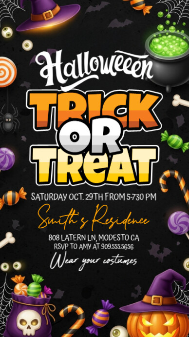 Halloween Trick or Treat Design Template | PosterMyWall