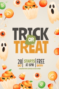 Halloween trick or treat free template | PosterMyWall