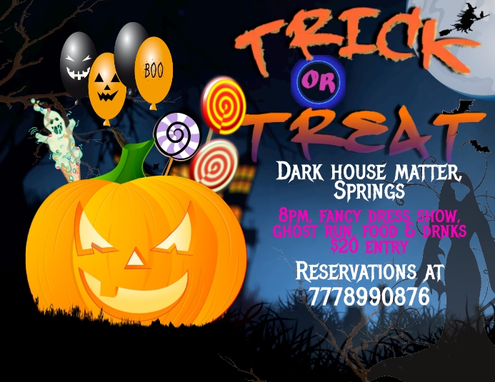 Halloween Trick or treat Template | PosterMyWall
