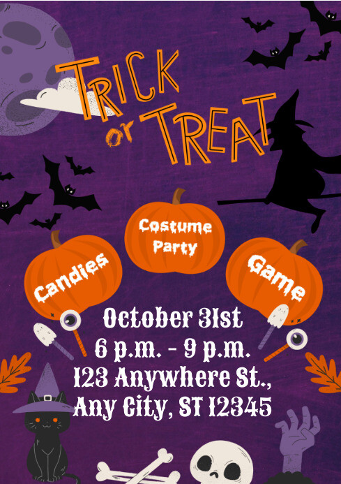 Halloween Trick or Treat Template | PosterMyWall