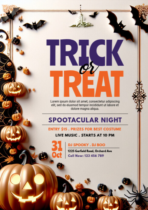 Copy of Halloween trick or treat flyer | PosterMyWall