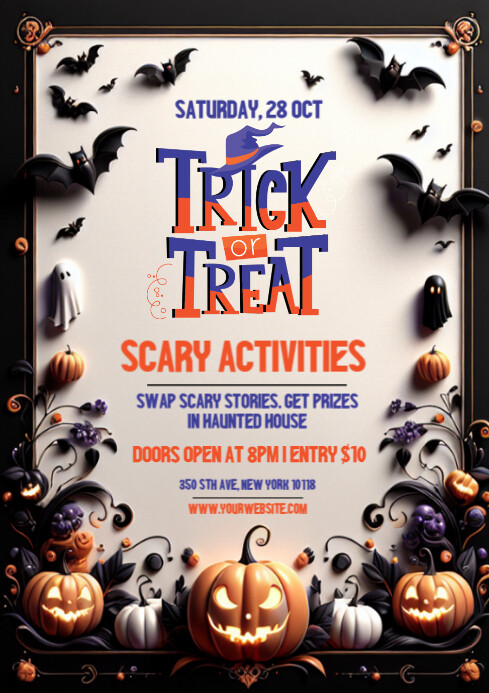 Halloween trick or treat flyer Template | PosterMyWall
