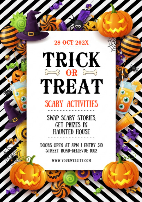 Halloween Trick or Treat Flyer Template | PosterMyWall