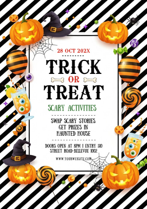 Copy of Halloween trick or treat flyer | PosterMyWall