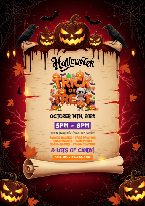 Copy of Halloween Trick or Treat Flyer | PosterMyWall