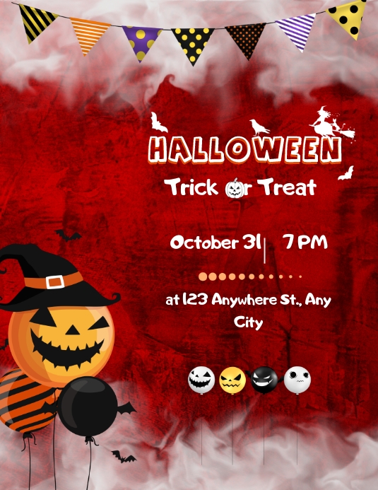 Halloween Trick or Treat Flyer Template | PosterMyWall