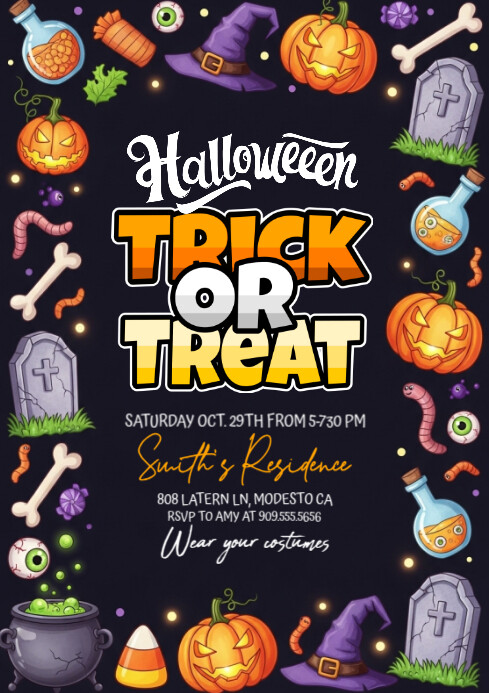 Copy of Halloween Trick or Treat Flyer | PosterMyWall