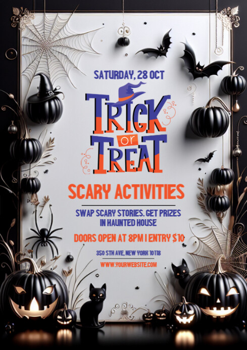 Halloween trick or treat flyer Template | PosterMyWall