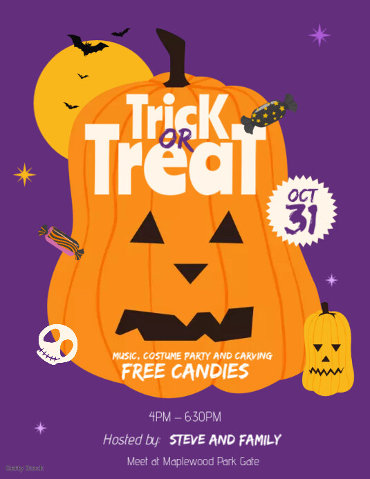 Copy of Halloween Trick or Treat Kids Minimal Post | PosterMyWall