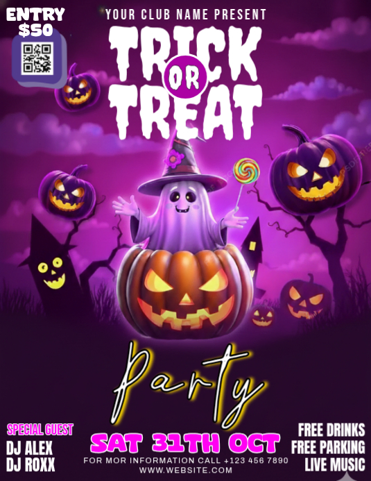 Halloween Trick or Treat Party Template | PosterMyWall