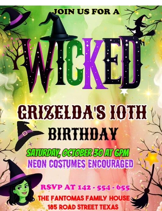 Wicked birthday invitation Template | PosterMyWall