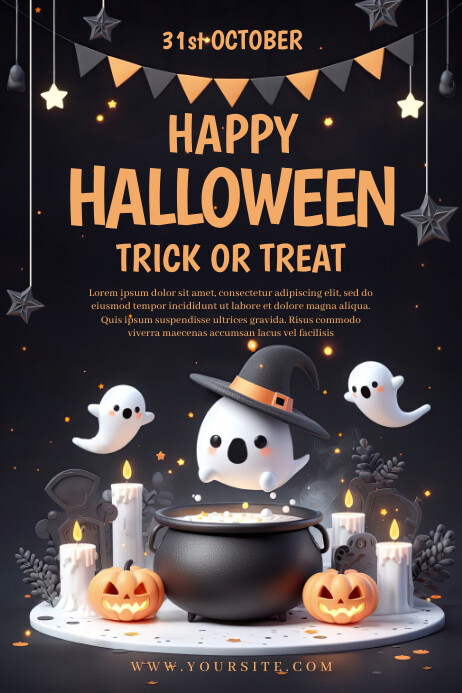 Halloween Trick or Treat Party Poster Template | PosterMyWall