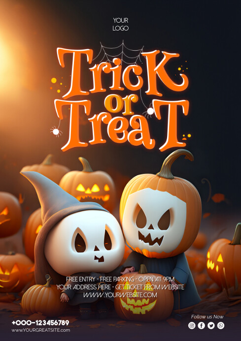Copy of Halloween Trick or Treat Poster | PosterMyWall