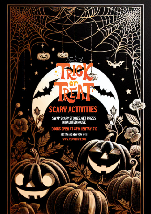 Halloween Trick or Treat Spooktacular Night Event Flyer Template ...