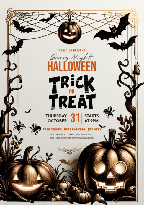 Copy of Halloween Trick or Treat Spooktacular Night Event Flyer ...