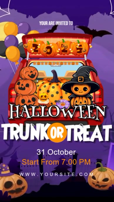 Halloween trunk or treat instagram reel Template | PosterMyWall