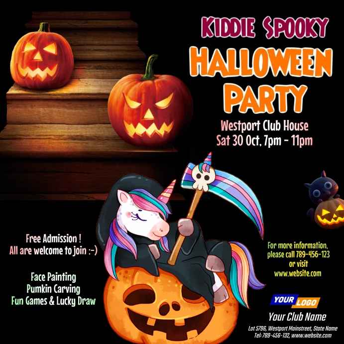 Halloween unicorn party flyer | PosterMyWall
