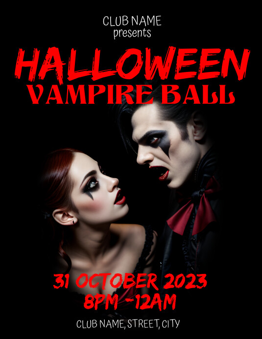 Halloween vampire ball flyer Template | PosterMyWall