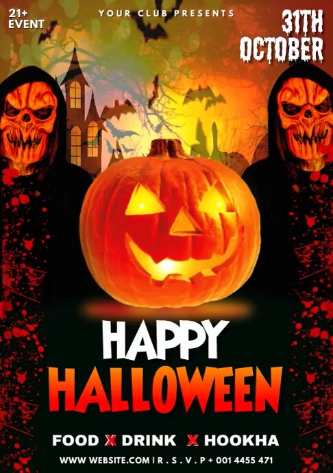 halloween video ads flyer เทมเพลต | PosterMyWall