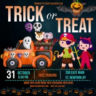 Kids Halloween Costume Party Square Video Template | PosterMyWall