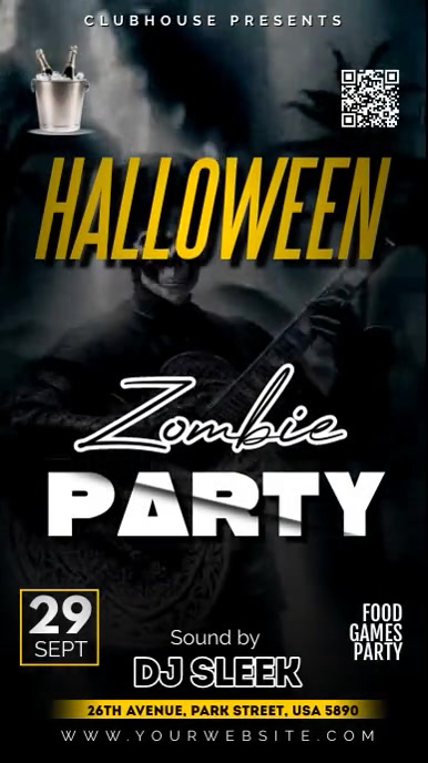 Copy of HALLOWEEN ZOMBIE PARTY FLYER TEMPLATE | PosterMyWall