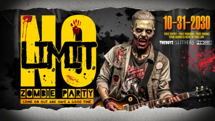 Halloween Zombie Party Thumbnail Template | PosterMyWall