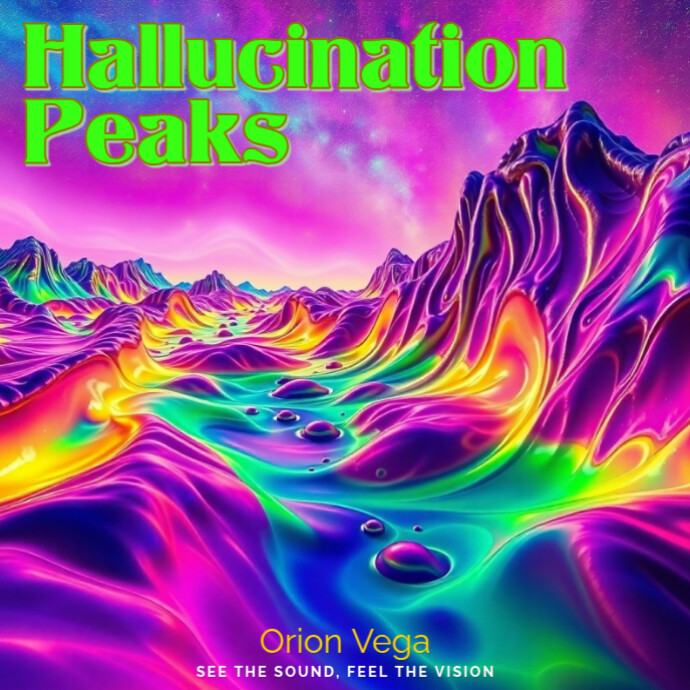 Plantilla de Hallucination Peaks – Surreal Psychedelic Landscape Music ...
