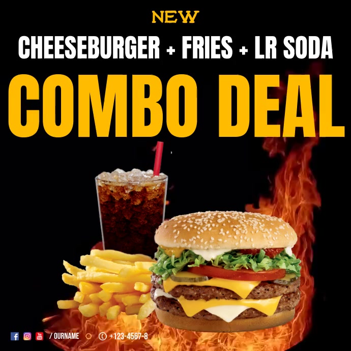 Copy of Hamburger Combo Advertisement Deal - Cheesebu | PosterMyWall