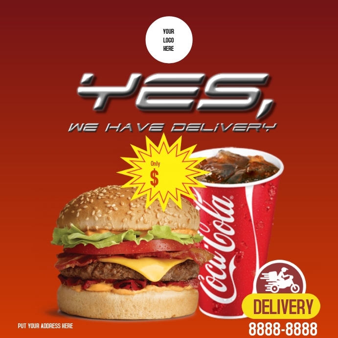 Hamburger with coke Template | PosterMyWall