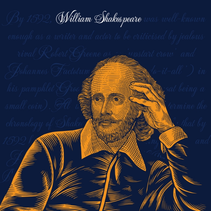 Plantilla de Hand drawn Shakespeare illustration | PosterMyWall