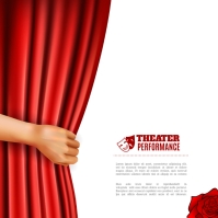 Red curtain poster design template | PosterMyWall