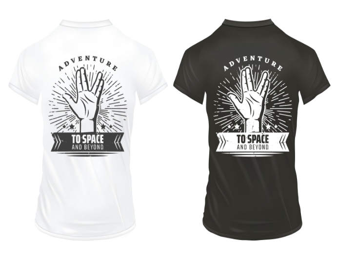 Copy of Hand print vulcan salute black white t-shirts | PosterMyWall