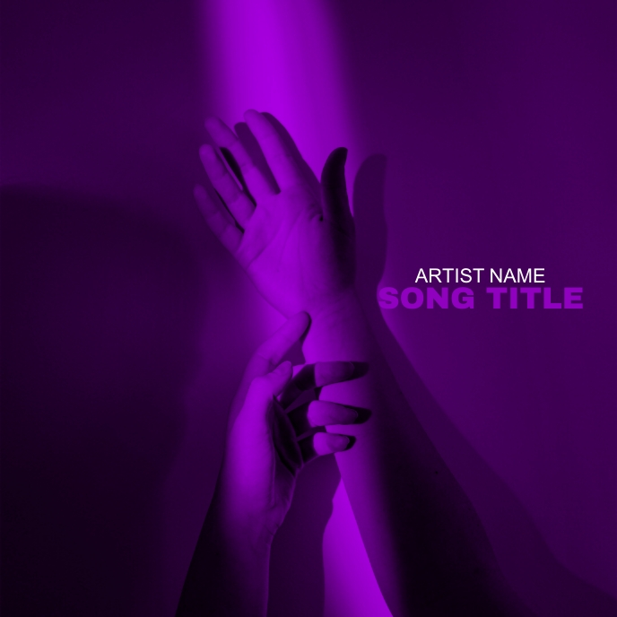 Plantilla de Hand touching light - FEELING PURPLE-album co | PosterMyWall