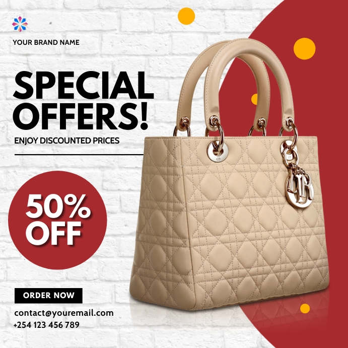Copy of handbag purse fashion sale template | PosterMyWall