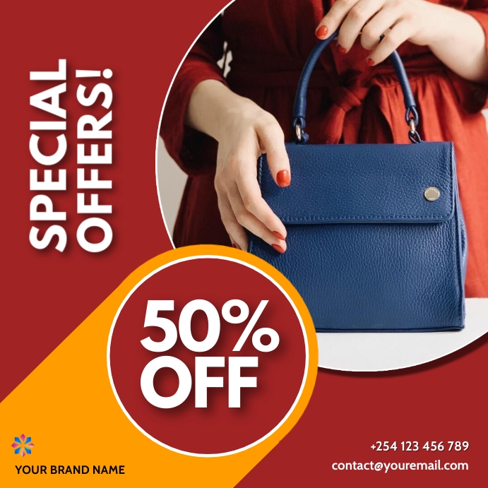 Copy of handbag purse fashion sale template | PosterMyWall