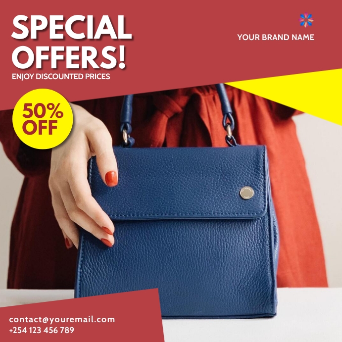 Copy of handbag purse fashion sale template | PosterMyWall