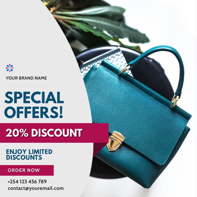 Copy of handbag purse fashion sale template | PosterMyWall