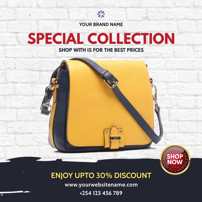 Copy of handbag purse fashion sale template | PosterMyWall