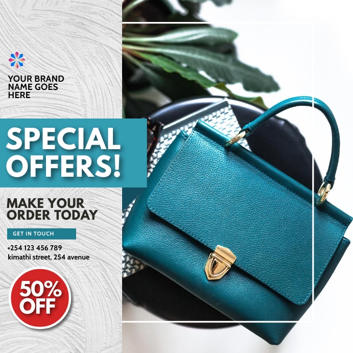 Copy of handbag purse fashion sale template | PosterMyWall