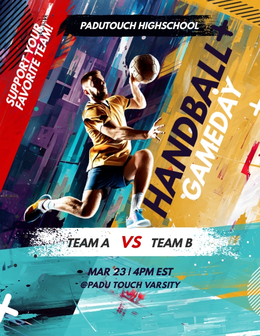 Handball Gameday Flyer Poster Template | PosterMyWall
