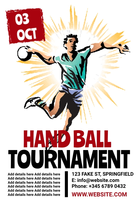 Handball tournament Template | PosterMyWall